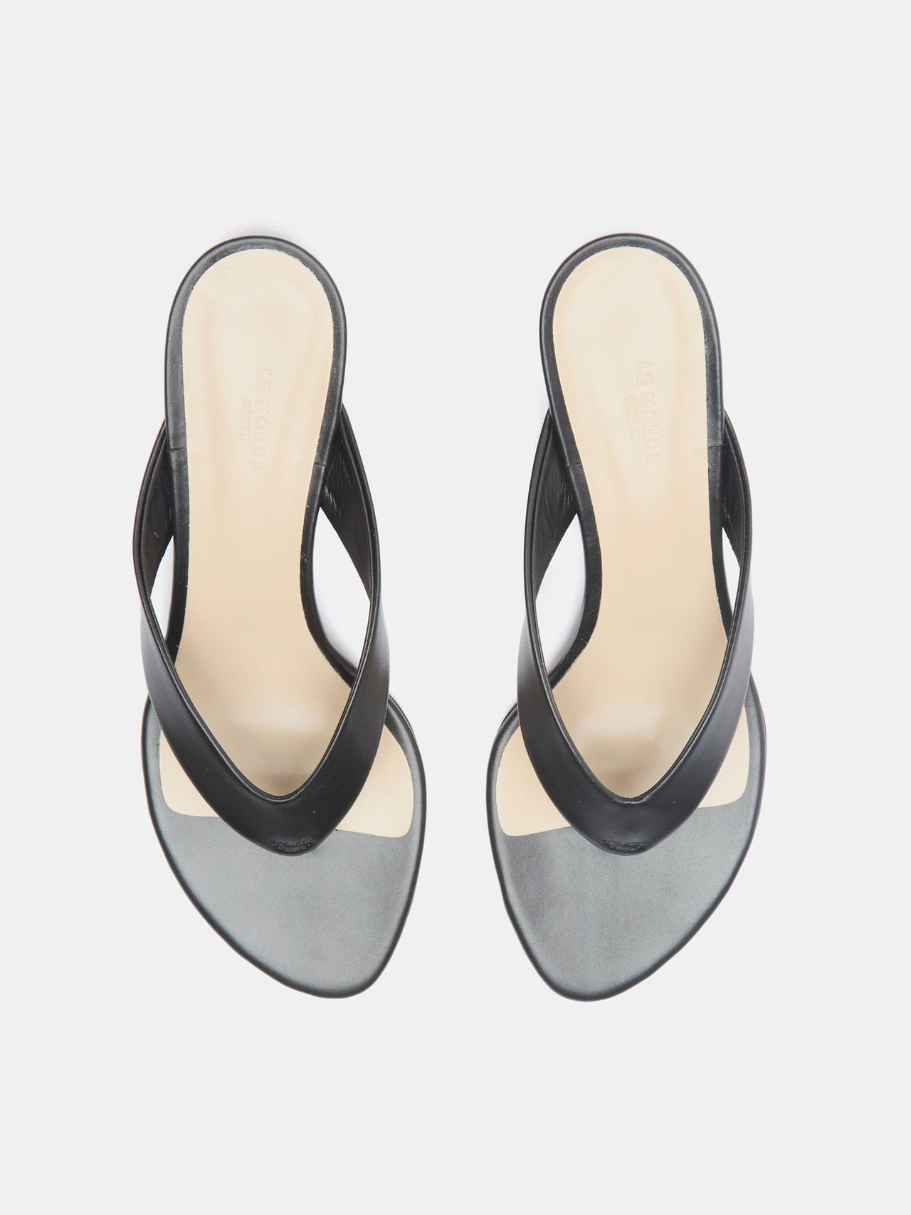 Micro Wedge Thong / Black Leather
