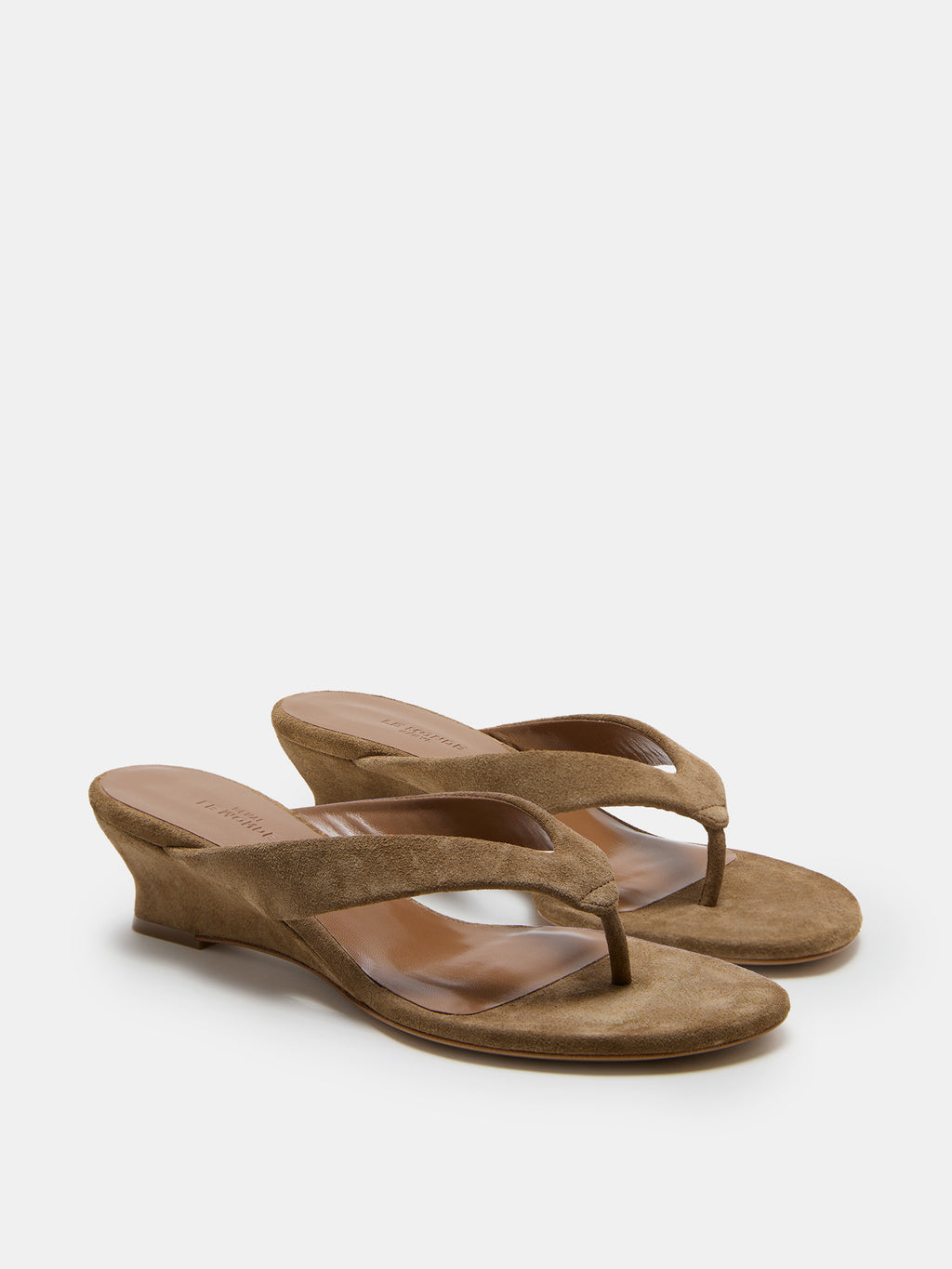 Micro Wedge Thong / Taupe Suede